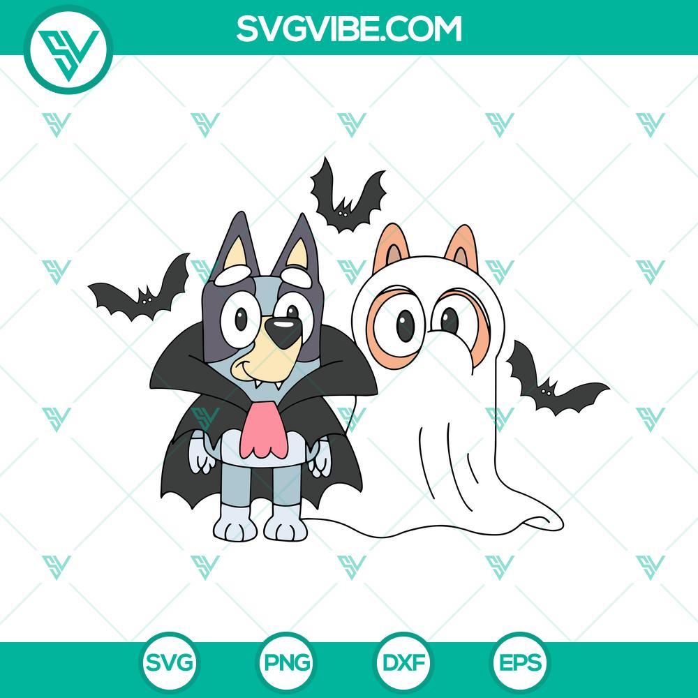 Halloween SVG Files - Bluey and Bingo Ghost Images