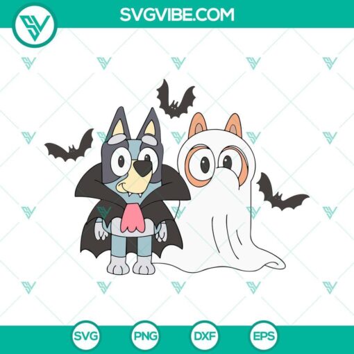 Halloween Bluey SVG Images | Ghost & Dracula SVG Files