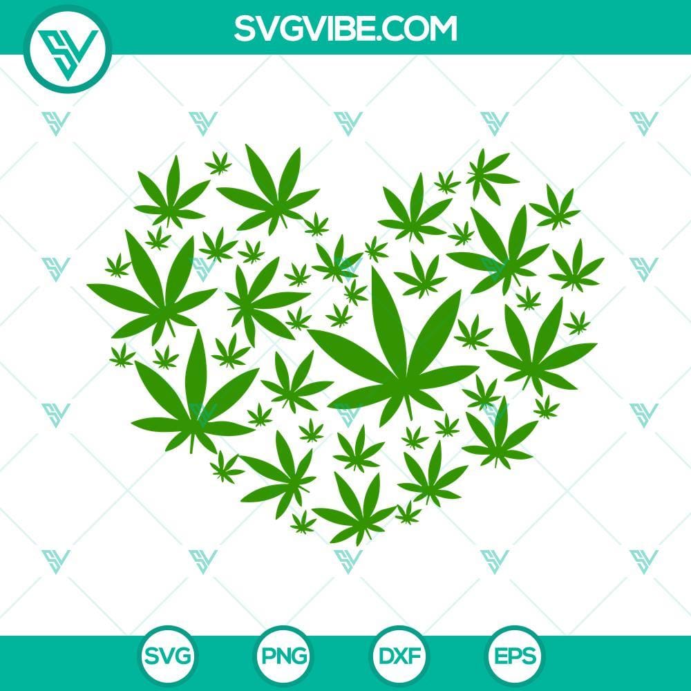 Marijuana Heart SVG File - Cannabis Love SVG Download