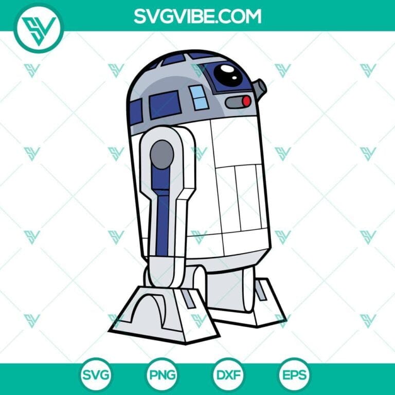 R2D2 SVG File - Star Wars Movies SVG, PNG, DXF, EPS for Cricut